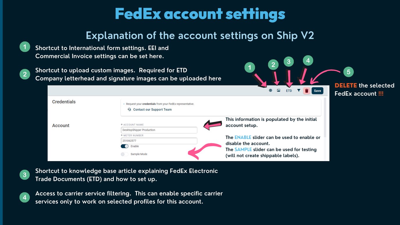 FedEx account settings